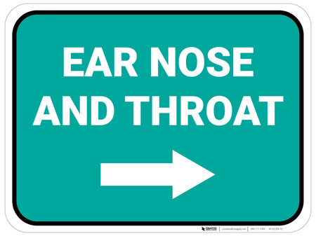 Ear Nose And Throat Arrow Right Rectangular - Floor Sign