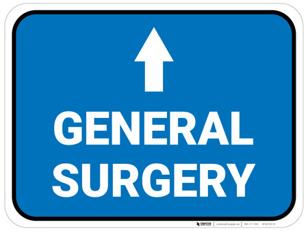 General Surgery Ahead with Arrow Rectangular - Floor Sign