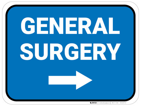 General Surgery Right with Arrow Rectangular - Floor Sign