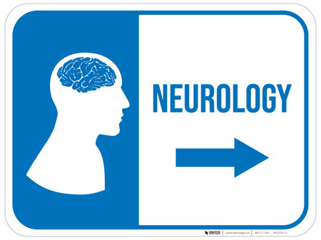 Neurology Arrow Right Rectangular - Floor Sign | Creative Safety Supply