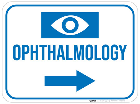Ophthalmology Arrow Right Rectangular - Floor Sign