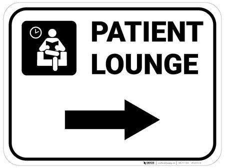 Patient Lounge Right Arrow with Icon Rectangular - Floor Sign