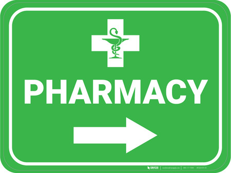 Pharmacy Arrow Right Rectangular - Floor Sign | Creative Safety Supply