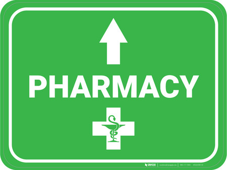 Pharmacy Arrow Straight Rectangular - Floor Sign