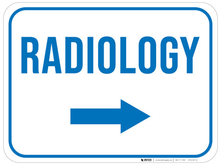 Radiology Right with Arrow Rectangular - Floor Sign