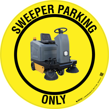 Sweeper Parking Only - Floor Sign