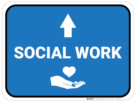 Social Work Arrow Straight Rectangular - Floor Sign