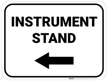 Instrument Stand Arrow Left Rectangular - Floor Sign