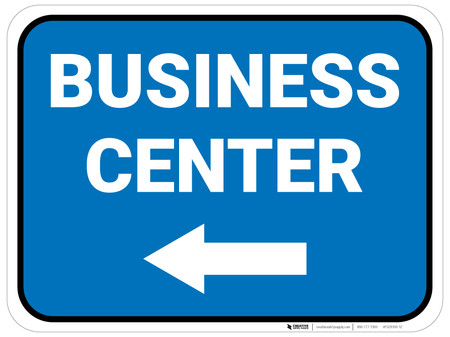 Business Center Arrow Left Rectangular - Floor Sign | Creative Safety ...