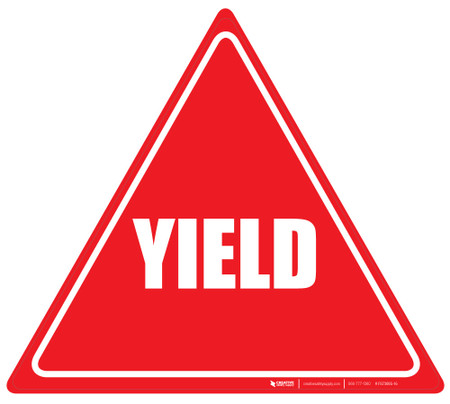 Yield (Red/White) - Floor Sign - Easy Peel and Stick