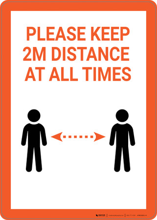 Please Keep 2M Distance At All Times - Wall Sign