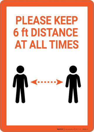 Please Keep 6Ft Distance At All Times - Wall Sign