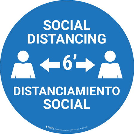 Social Distancing - Bilingual Spanish - Floor Sign