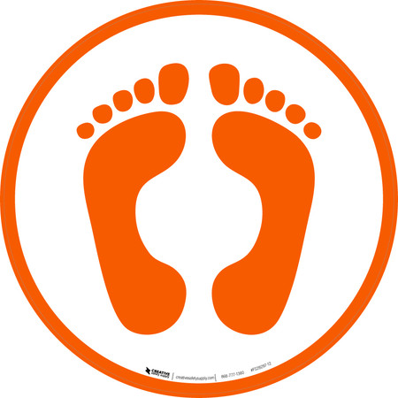 Footprint Icon (Red) - Floor Sign | Creative Safety Supply