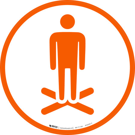 Stand Here Icon Only - Floor Sign