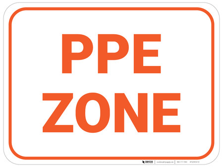 PPE Zone - Orange - Floor Sign