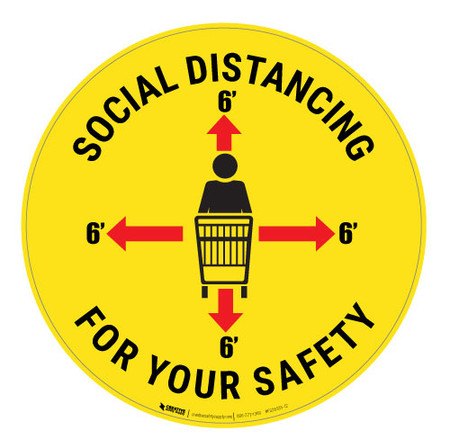 Social Distancing for your Safety - Compass - Floor Sign