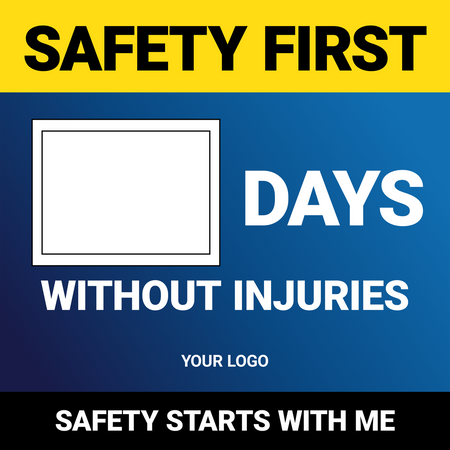 Days Without Injuries (Blue/Yellow)- Wall Sign