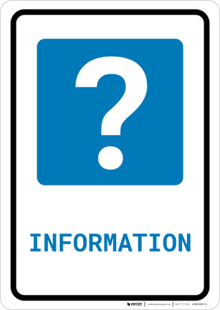 Information with Question Mark Portrait - Wall Sign