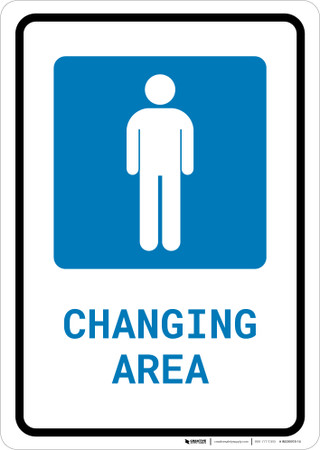 Mens Changing Area with Icon Portrait - Wall Sign