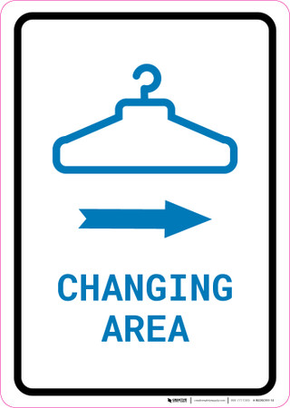 Changing Area Right Arrow with Icon Portrait v2 - Wall Sign