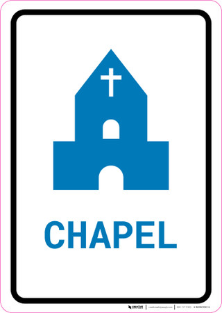 Chapel with Icon Portrait v2 - Wall Sign | Creative Safety Supply