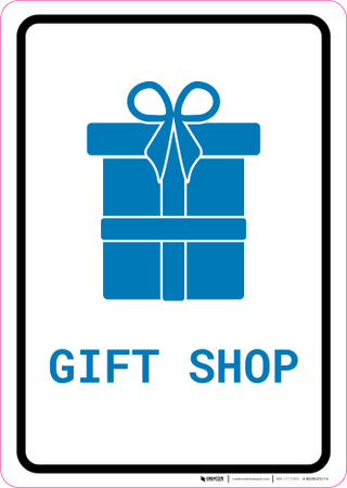 Gift Shop with Icon Portrait v2 - Wall Sign | Creative Safety Supply