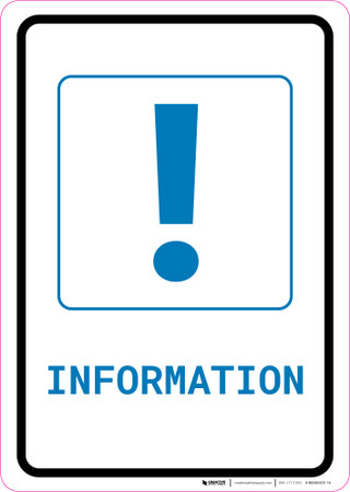 Information with Exclamation Mark Portrait v2 - Wall Sign