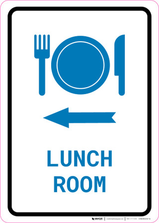 Lunch Room Left Arrow with Icon Portrait v2 - Wall Sign