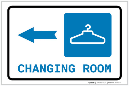 Changing Room Left Arrow with Icon Landscape - Label | Creative Safety ...