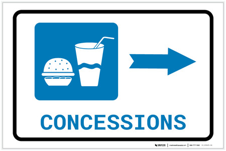 Concessions Right Arrow with Icon Landscape - Label