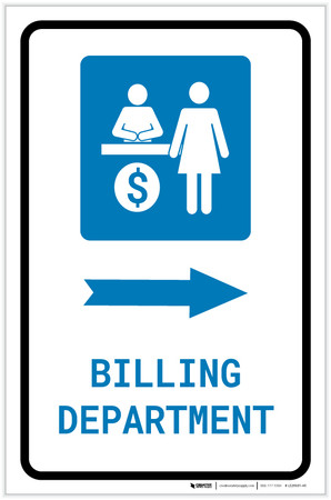 Billing Department Right Arrow with Icon Portrait - Label