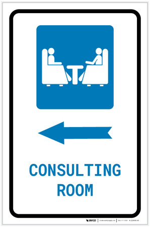 Consulting Room Left Arrow with Icon Portrait - Label | Creative Safety ...