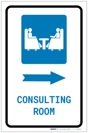 Consulting Room Right Arrow with Icon Portrait - Label | Creative ...