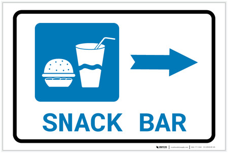 Snack Bar Right Arrow with Icon Landscape - Label