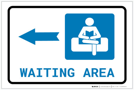 Waiting Area Left Arrow with Icon Landscape - Label