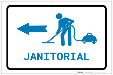 Janitorial Left Arrow with Icon Landscape v2 - Label