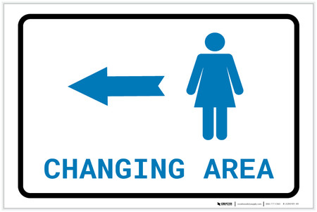 Womens Changing Area Left Arrow with Icon Landscape v2 - Label