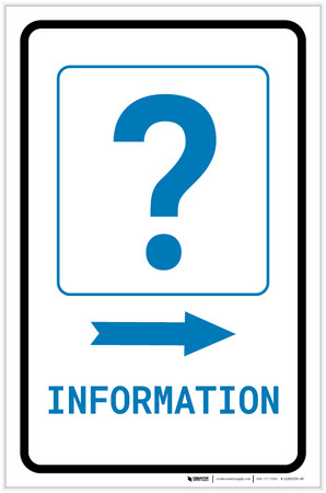 Information Right Arrow with Question Mark Portrait v2 - Label