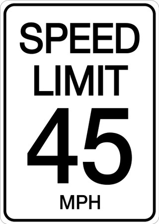 Speed Limit 45 mph - Wall Sign | Creative Safety Supply
