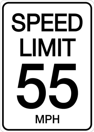 Speed Limit 55 mph - Wall Sign