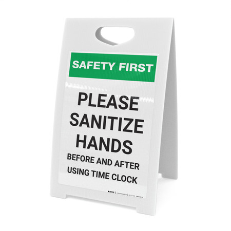 Safety First: Sanitize Hands Before & After Using Time Clock Portrait ...