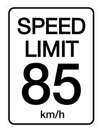 Speed Limit 85 kmh - Wall Sign