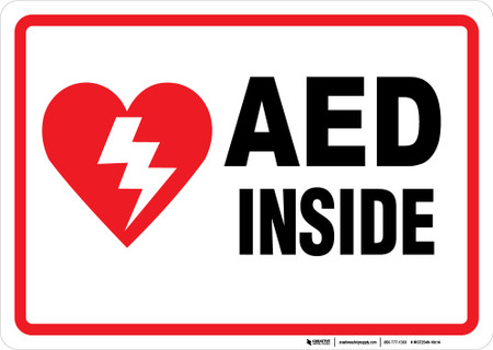 AED Inside Landscape - Wall Sign
