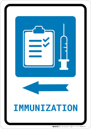 Immunization Left Arrow with Icon Portrait - Wall Sign | Creative ...