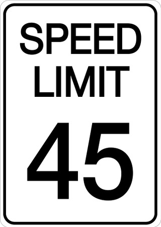 Speed Limit 45 - Wall Sign