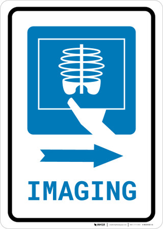 X-Ray Imaging Right Arrow with Icon Portrait - Wall Sign