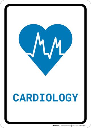 Cardiology with Icon Portrait v2 - Wall Sign
