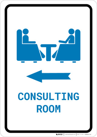 Consulting Room Left Arrow with Icon Portrait v2 - Wall Sign