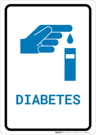 Diabetes with Icon Portrait v2 - Wall Sign